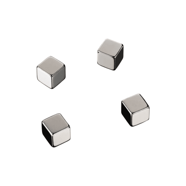 AIMANT SUPERSTRONG STEEL CUBE POUR TABLEAU EN VERRE - paquet de 4