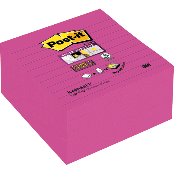 NOTES REPOSITIONNABLES POST-IT Z S440 SUPER STICKY FUCHSIA LIGNE 101/ ...