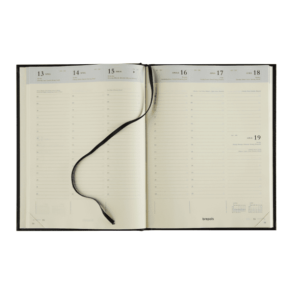 AGENDA TIMING SEMAINIER NOIR RELIE "LIMA" 17x22cm *2023*"