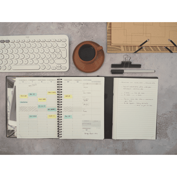 AGENDA ALL IN ONE SEMAINIER ROSE SPIRALE 21x15cm *2023*